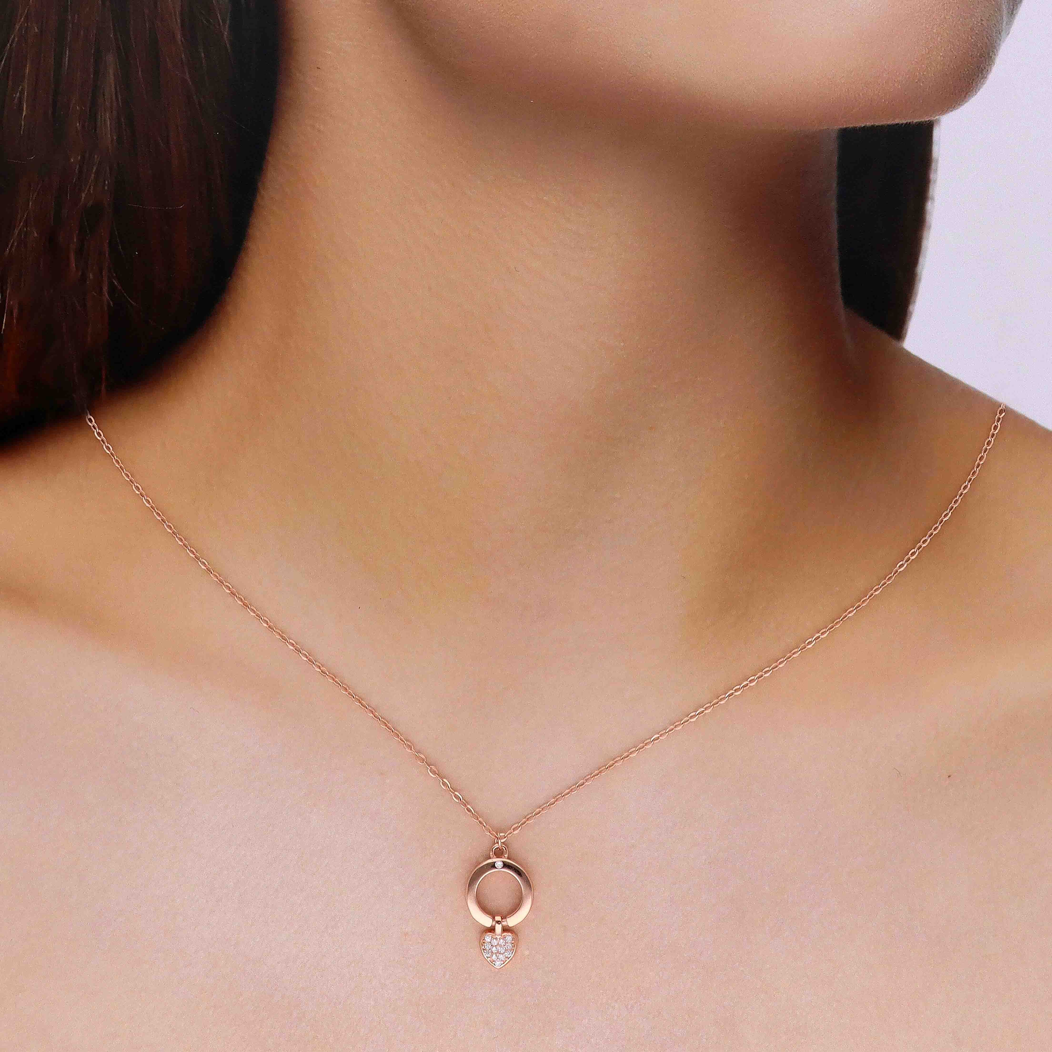 Sterling Rose Gold Minimalistic Heart Necklace – Kai Jewel