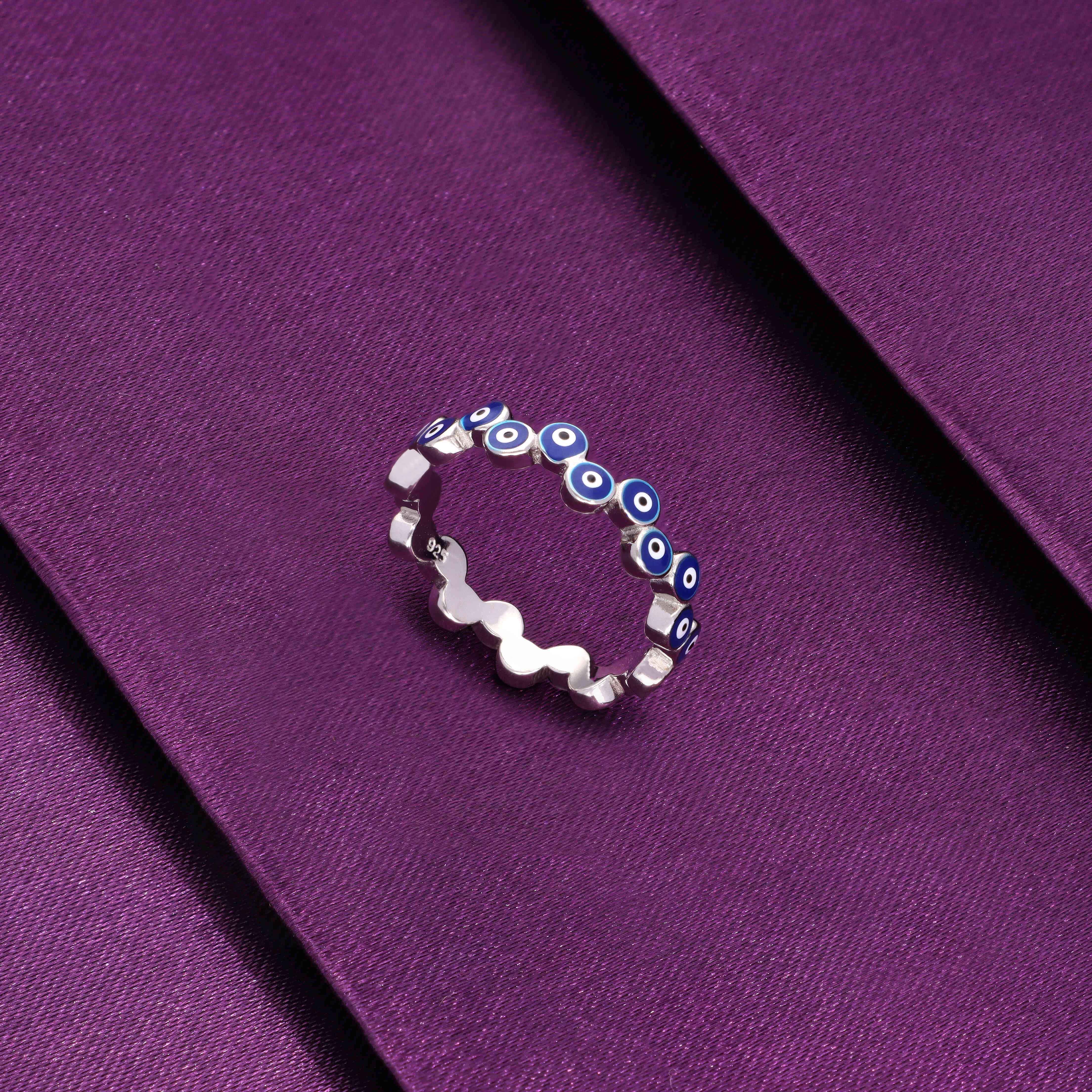 Buy Trendy Multi Evil Eye Silver Ring Online | Kai Jewel