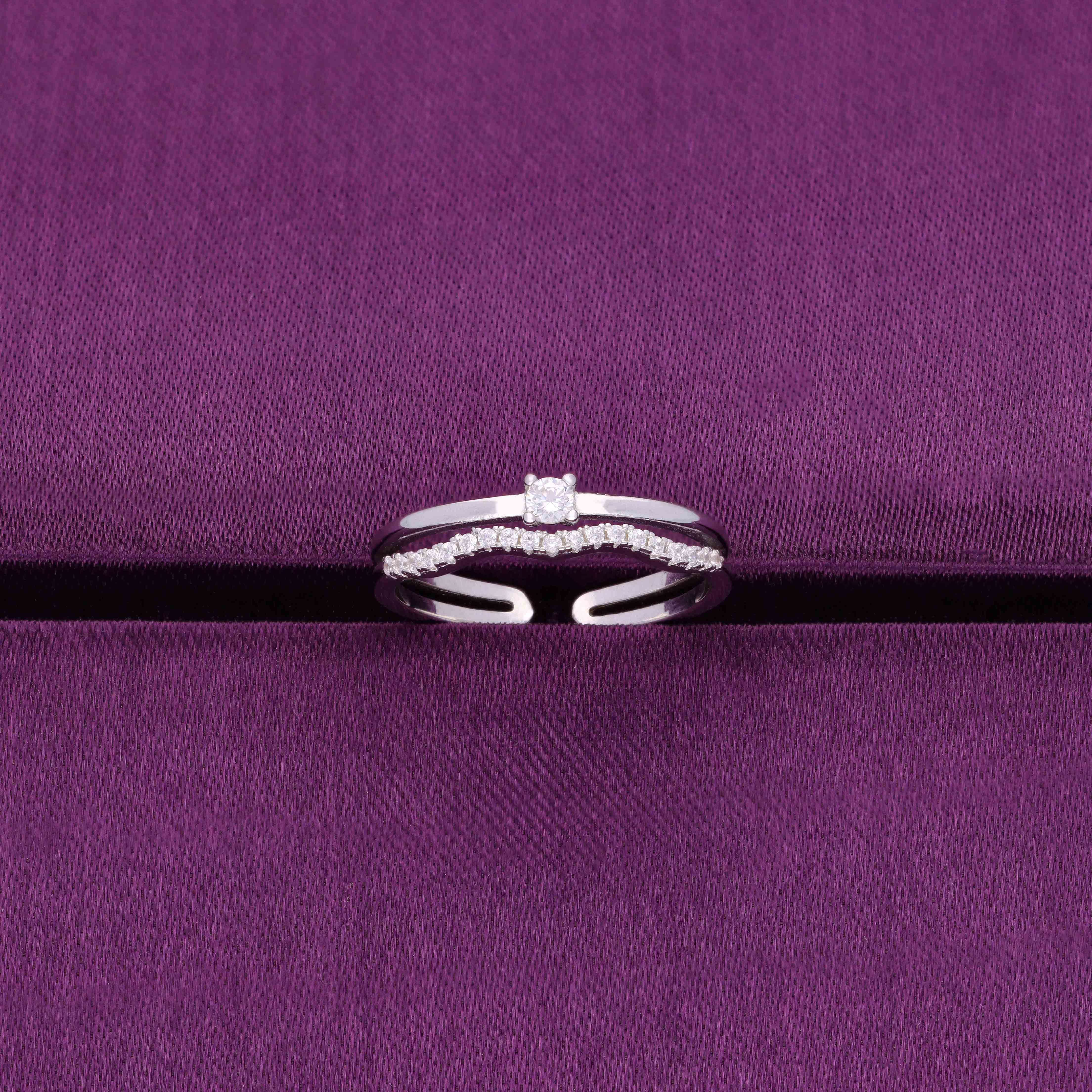 Buy Stylish Layered Strings Minimal Silver Ring Online | Kai Jewel